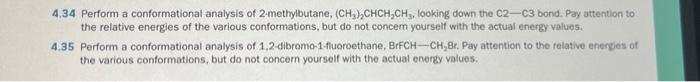 Solved 4.34 Perform a conformational analysis of 2 | Chegg.com