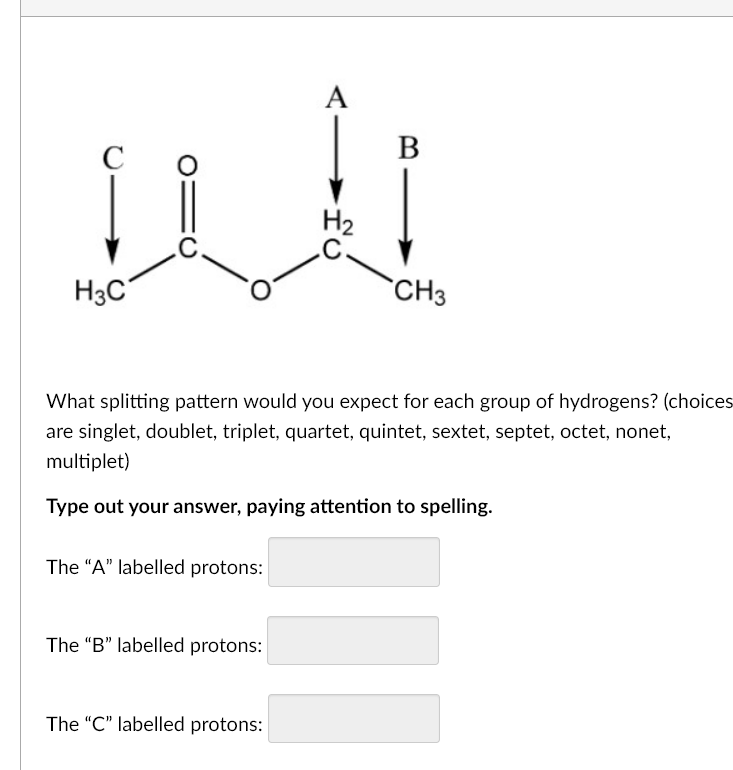 Solved What splitting pattern would you expect for each | Chegg.com