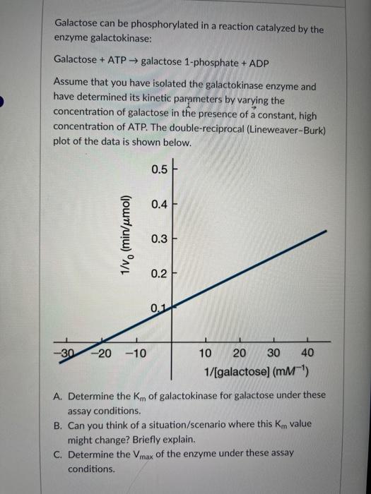 Solved Galactose can be phosphorylated in a reaction | Chegg.com