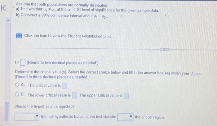 Solved \begin{tabular}{ccc} & Sample 1 & Sample 2 \\ \hline | Chegg.com