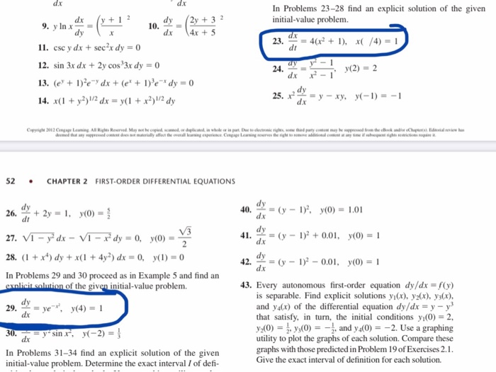 Solved Dx 2y 32 In Problems 23 28 Find An Explicit 