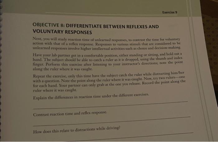 Solved OBJECTIVE 8: DIFFERENTIATE BETWEEN REFLEXES AND | Chegg.com