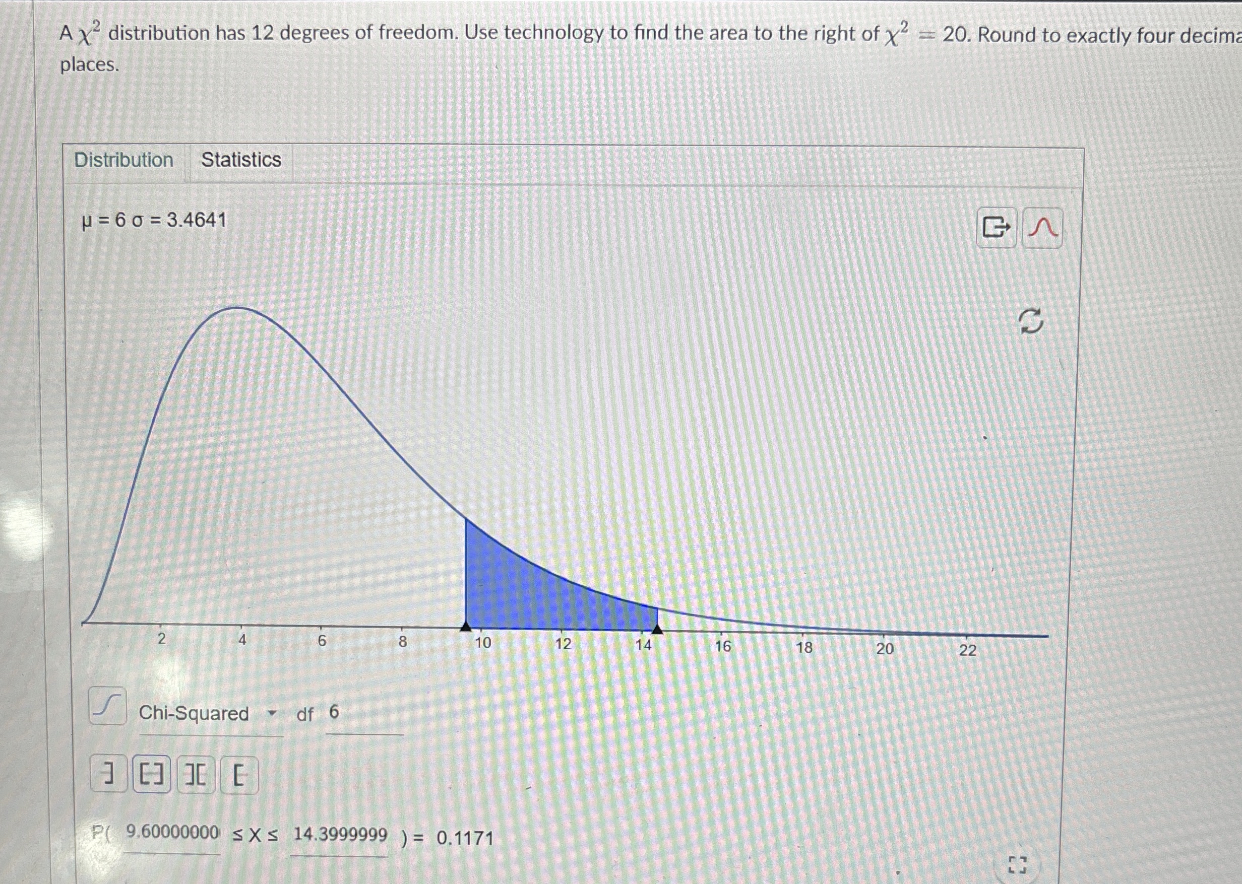 Solved A χ2 ﻿distribution has 12 ﻿degrees of freedom. Use | Chegg.com