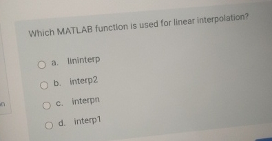 Solved Which MATLAB function is used for linear | Chegg.com