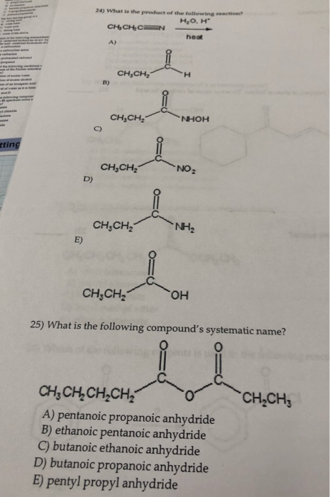 Solved 24) What is the product of the following reaction | | Chegg.com