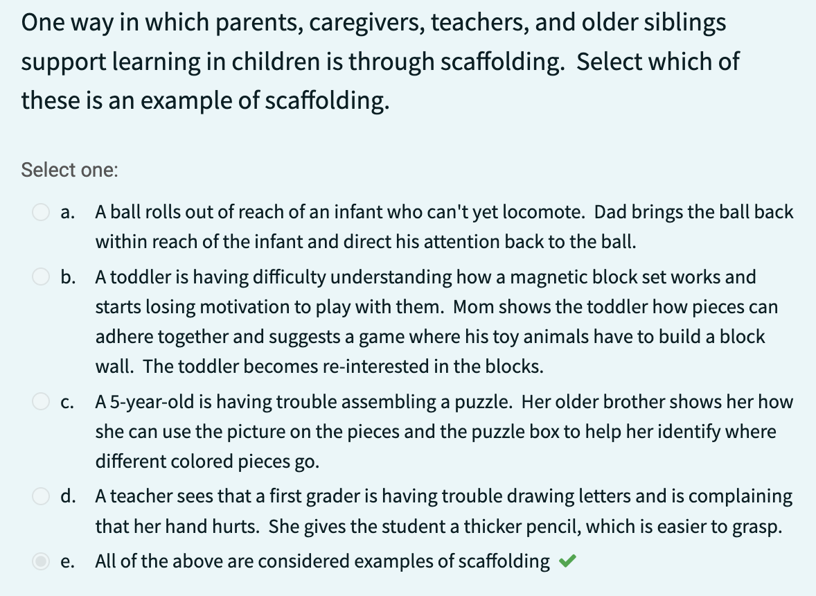 Solved One way in which parents, caregivers, teachers, and | Chegg.com