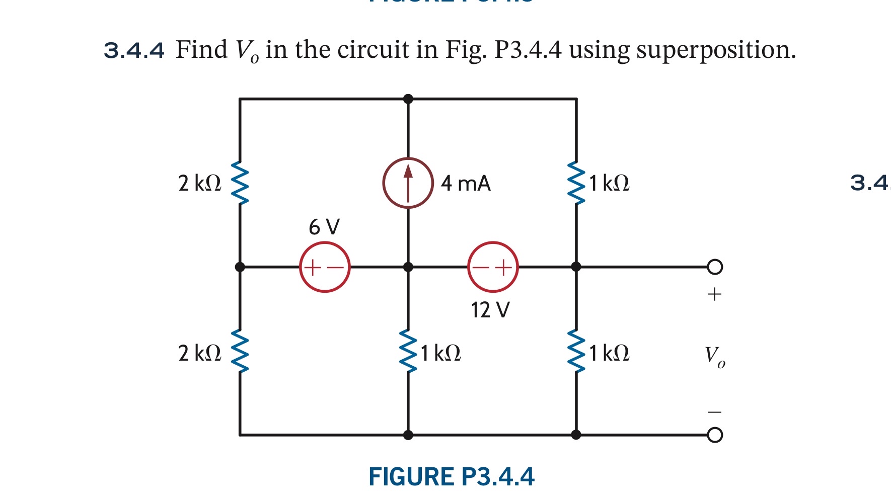 Solved 3.4.4 ﻿Find Vo ﻿in the circuit in Fig. P3.4.4 ﻿using | Chegg.com
