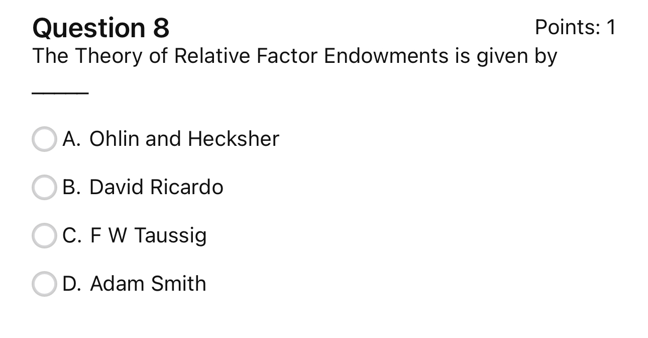 Solved Question 8Points: 1The Theory of Relative Factor | Chegg.com