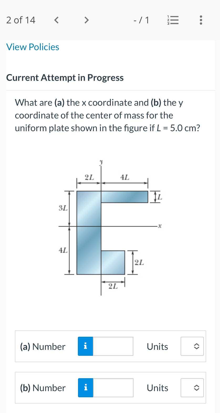 Solved 2 ﻿of 14-1View PoliciesCurrent Attempt in | Chegg.com