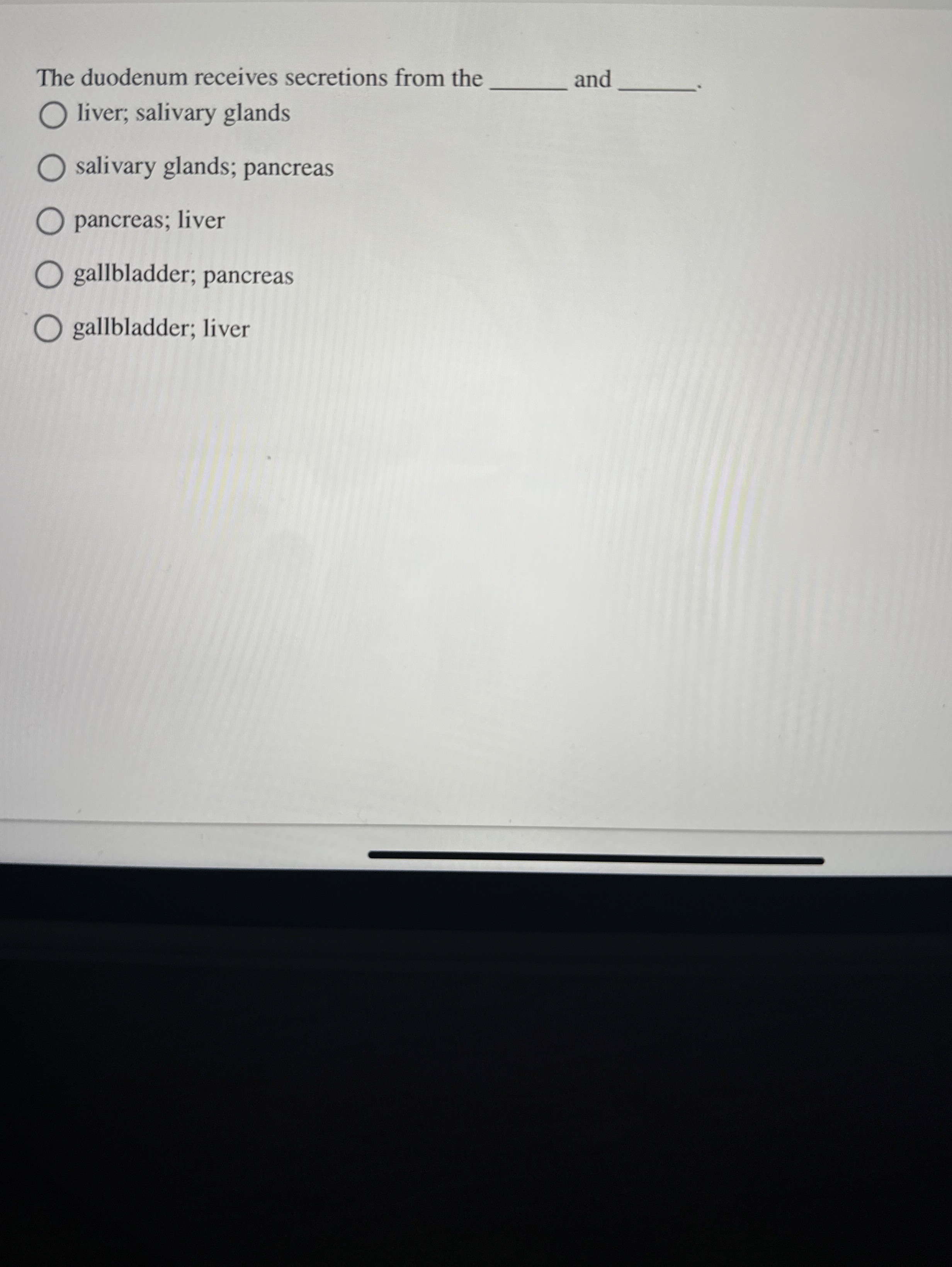 Solved The duodenum receives secretions from the q, | Chegg.com