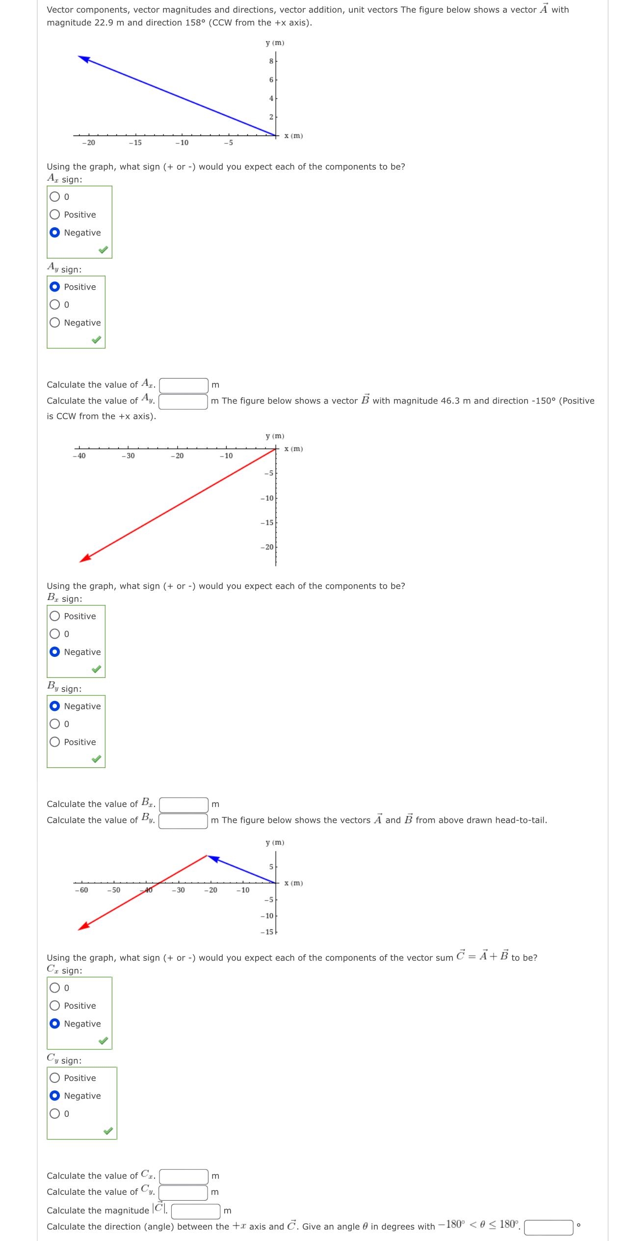 Solved Vector components, vector magnitudes and directions, | Chegg.com