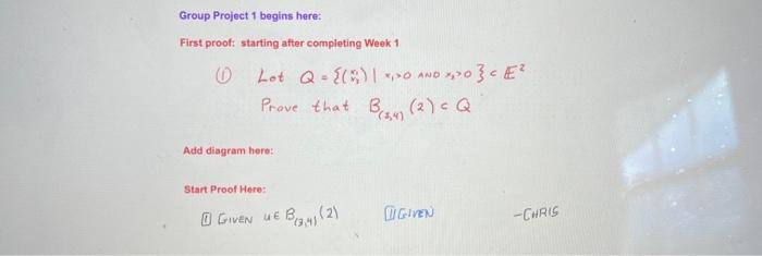 Solved Group Project 1 begins here: First proof: starting | Chegg.com