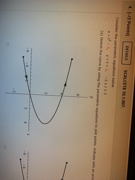 Solved 4. [-12 Points] DETAILS SCALCET8 10.1.007. Consider | Chegg.com