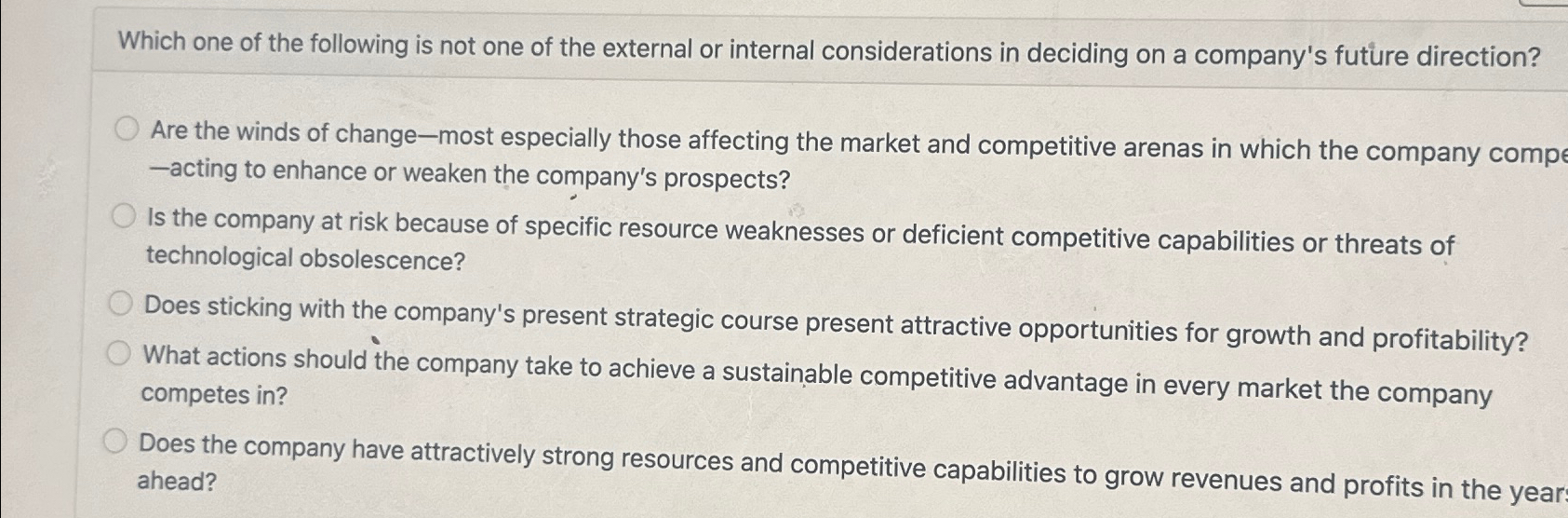 Solved Which one of the following is not one of the external | Chegg.com