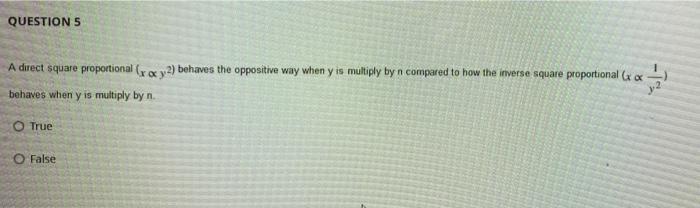 Solved QUESTIONS A direct square proportional (r