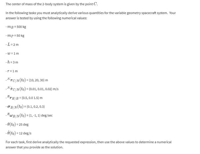 Solved Consider the following spacecraft system with a time | Chegg.com
