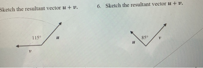 Solved 6. Sketch the resultant vector u + v. Sketch the | Chegg.com
