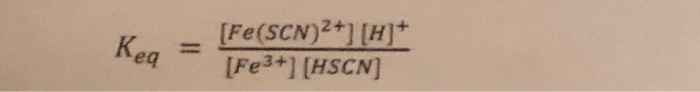 Solved The Fe(SCN)^2+ ion has a deep red color. The | Chegg.com