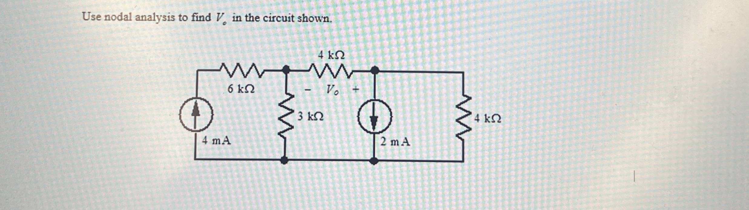 Solved Use nodal analysis to find V0 ﻿in the circuit shown. | Chegg.com