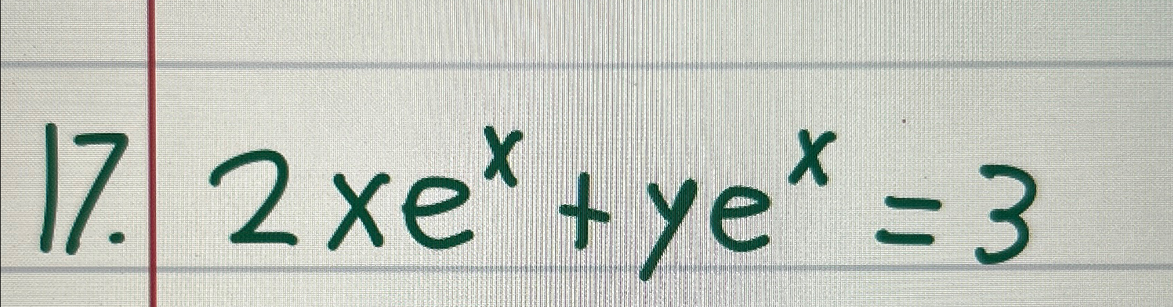 Solved 2xex+yex=3Find dy/dx by implicit differentiation | Chegg.com