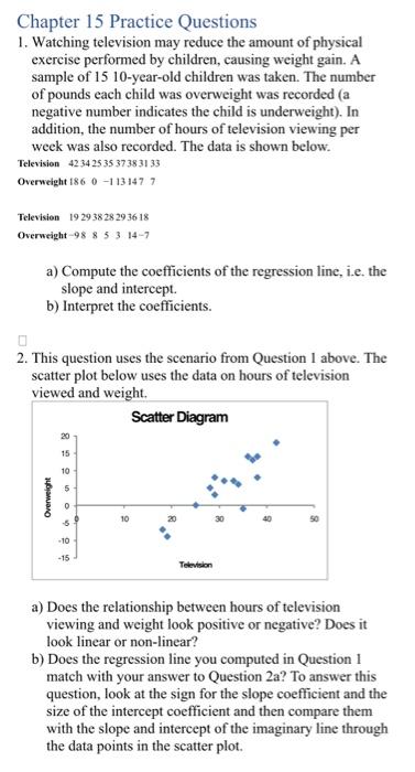 Solved Chapter 15 Practice Questions 1. Watching television | Chegg.com