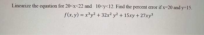 Solved Linearize the equation for 20 | Chegg.com