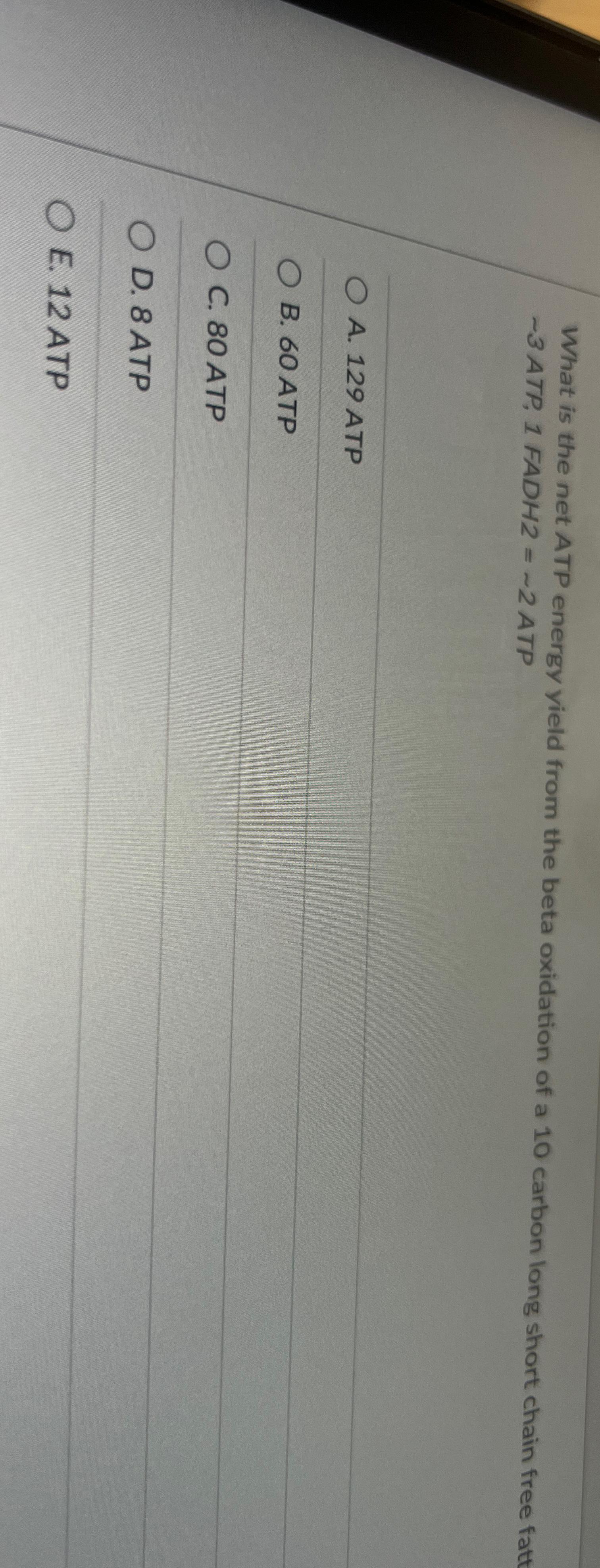 Solved What is the net ATP energy yield from the beta | Chegg.com