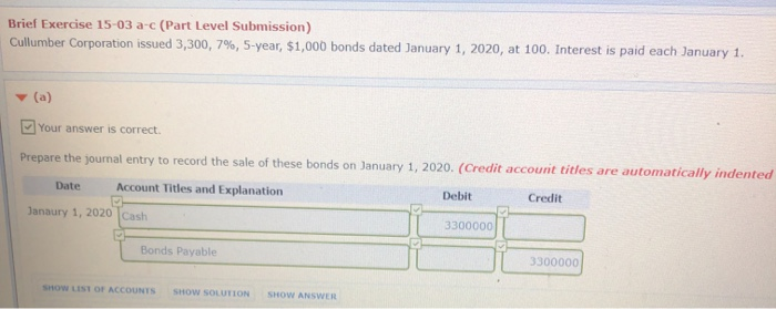 Solved Brief Exercise 15 03 A C Part Level Submission 8711