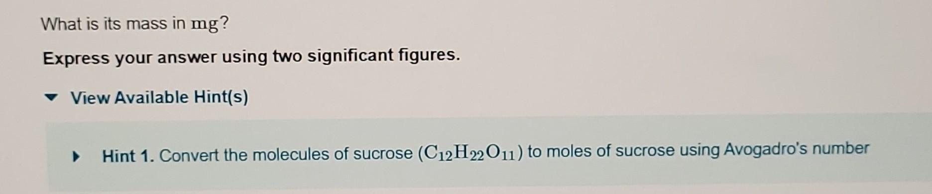 Solved A sugar crystal contains approximately 1.7×1017 | Chegg.com