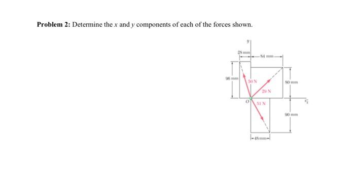 Solved Problem 2: Determine the x and y components of each | Chegg.com