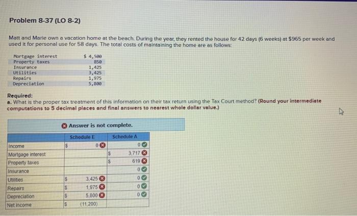 Solved Problem 8-37 (LO 8-2) 850 Mort and Morie own a | Chegg.com