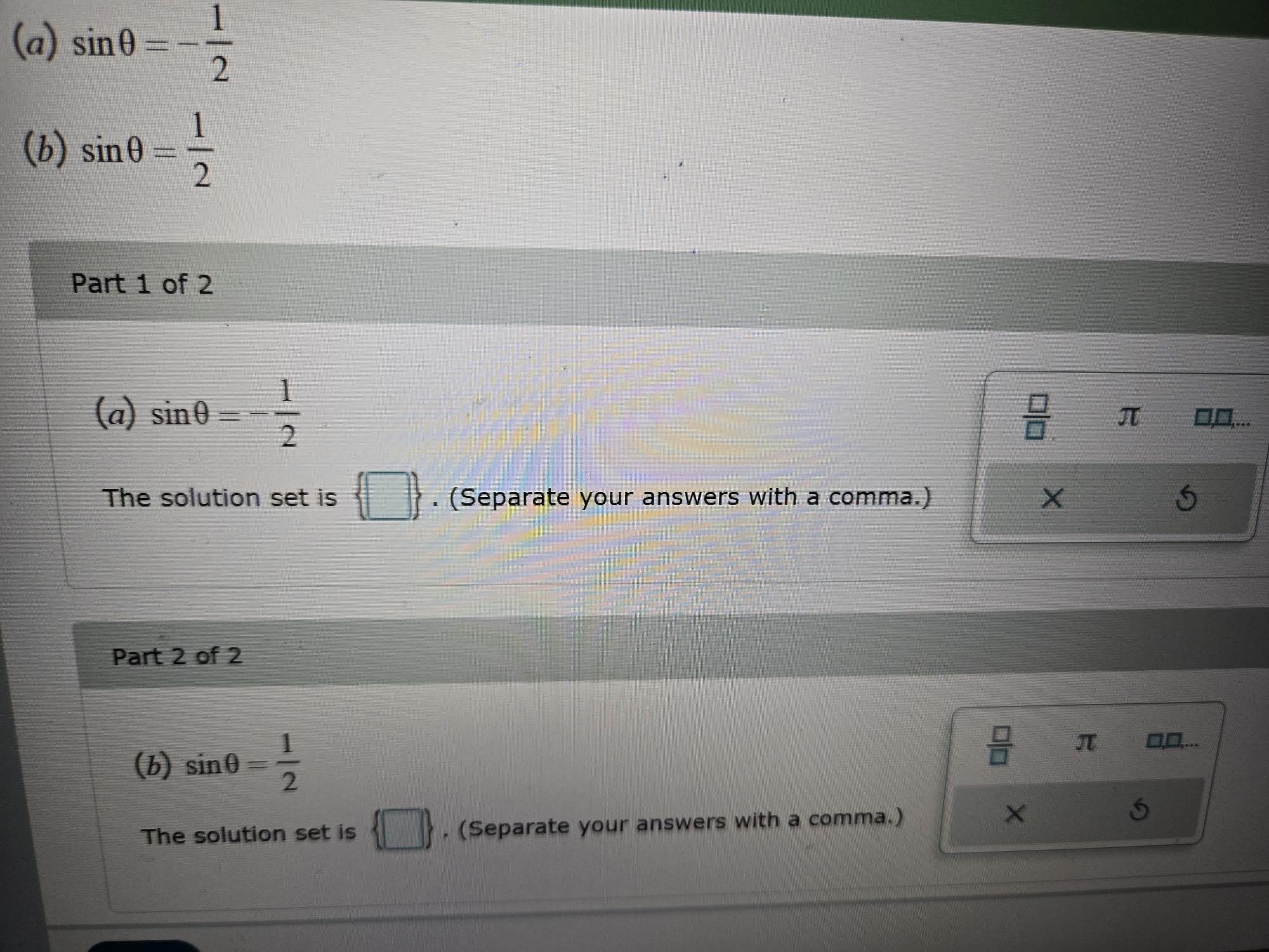Solved Solve the equation over the interval . ﻿Write numbers | Chegg.com