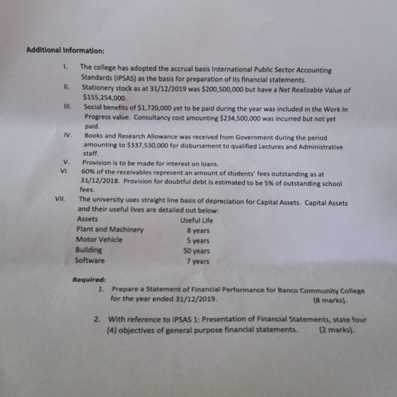 Solved General Purpose Financial Statements The following | Chegg.com