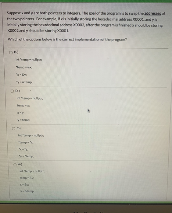 Solved Suppose ptr 1 and ptr2 are both pointers to integers. | Chegg.com
