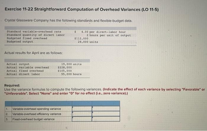 Solved Exercise 11-22 Straightforward Computation of | Chegg.com