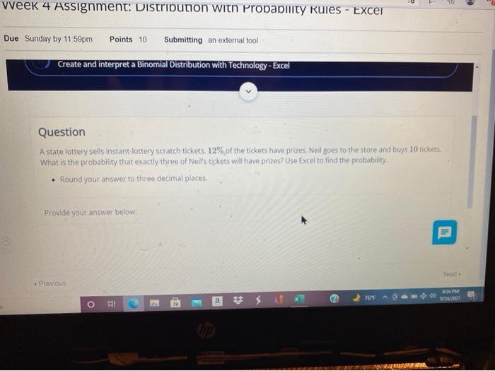 Solved Week 4 Assignment: Distribution with Probability | Chegg.com