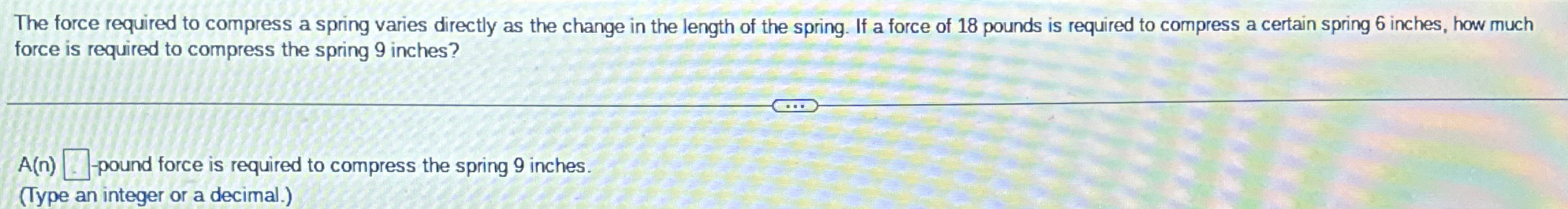 Solved The force required to compress a spring varies | Chegg.com