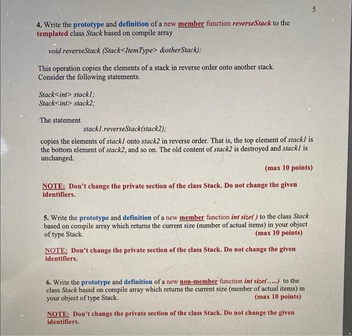 Solved //Templated class STACK based on compile | Chegg.com