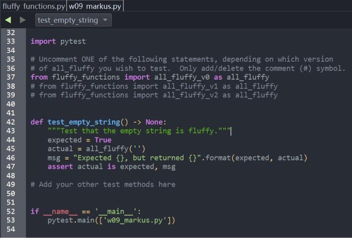 Solved fluffy functions.py w09 markus.py fluffy | Chegg.com