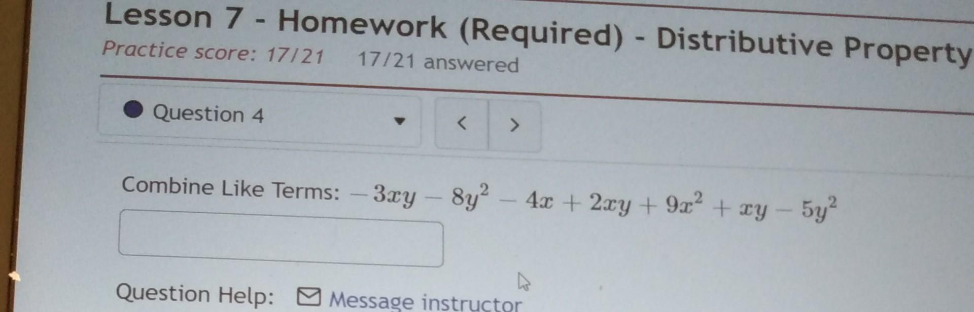 Solved Lesson 7 - Homework (Required) - Distributive | Chegg.com