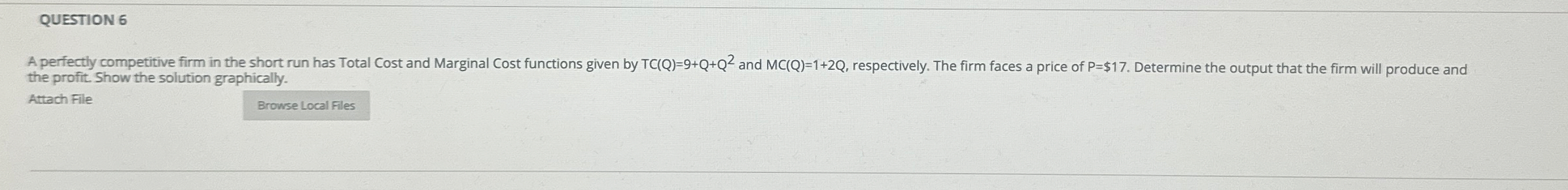 Solved QUESTION 6A perfectly competitive firm in the short | Chegg.com