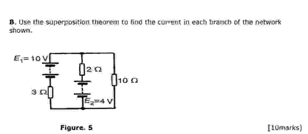 Solved B. ﻿use superposition theorem to find the current in | Chegg.com