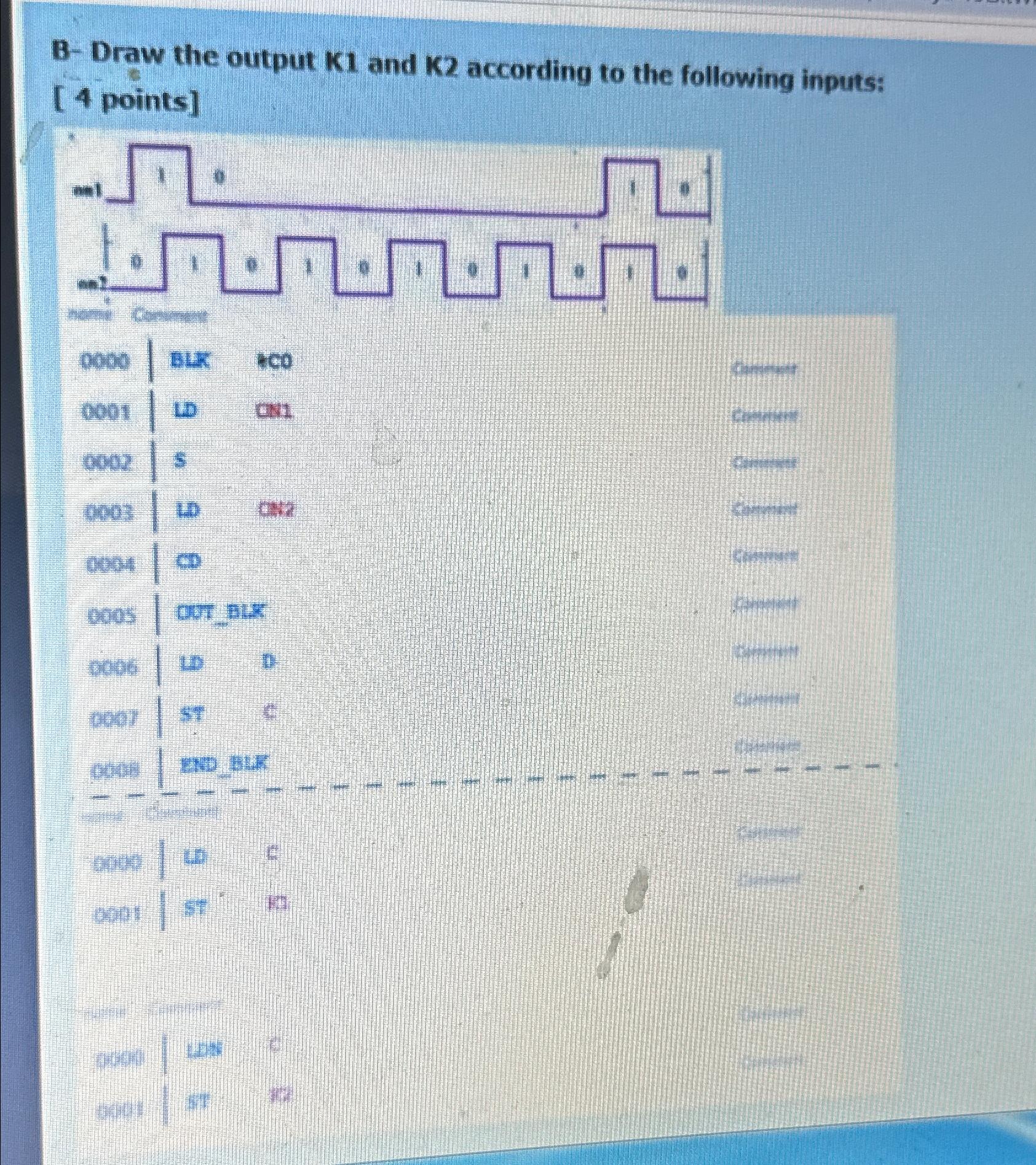 Solved B-Draw the output K1 ﻿and K2 ﻿according to the | Chegg.com