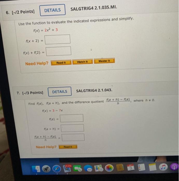 Solved DETAILS 6. [-12 Points] SALGTRIG4 2.1.035.MI. Use the | Chegg.com
