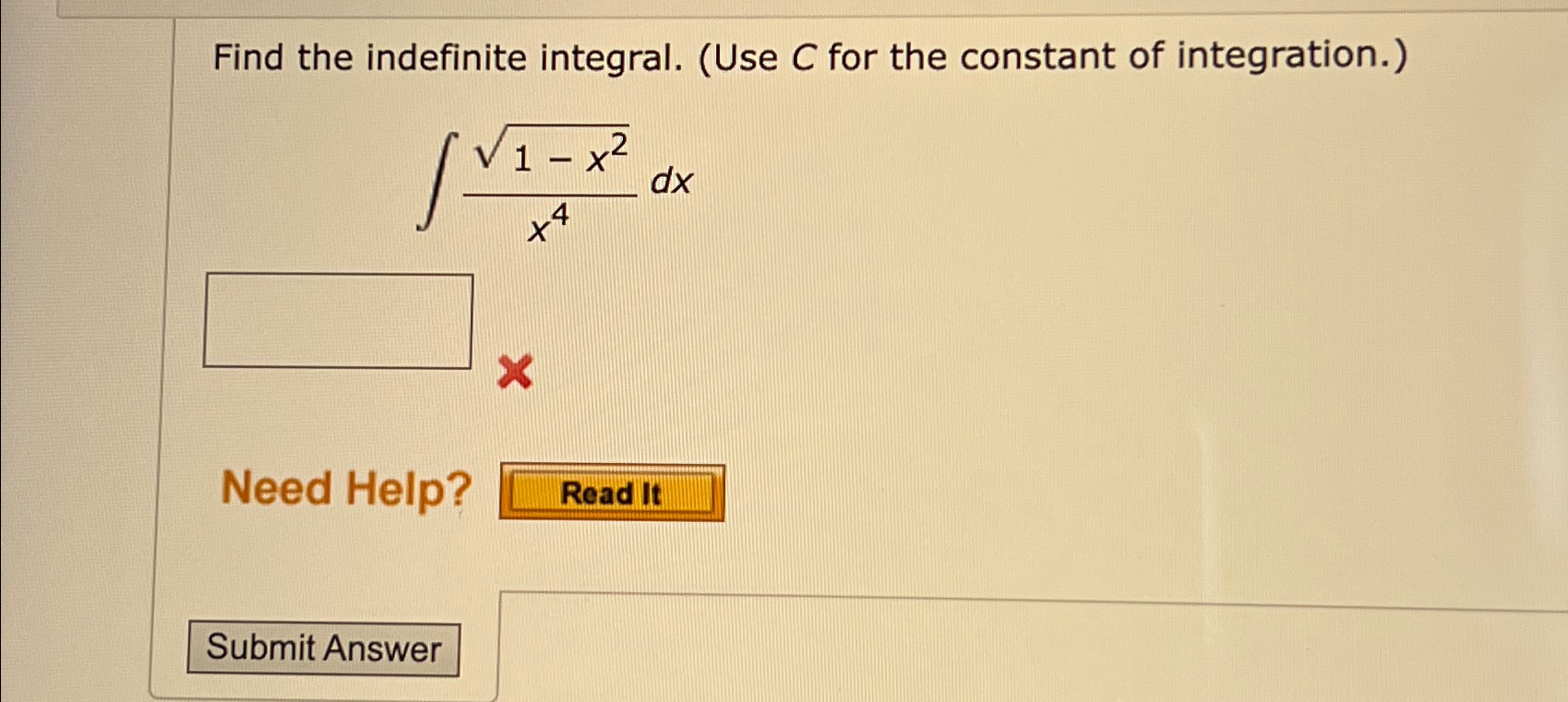 Solved Find the indefinite integral. (Use C ﻿for the | Chegg.com