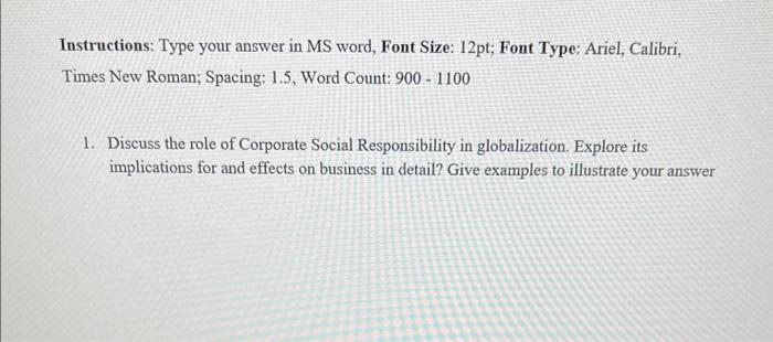 Solved Instructions: Type your answer in MS word, Font Size: | Chegg.com