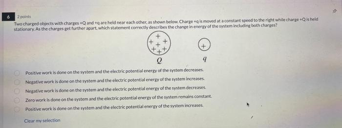 Solved 2points Two charged objects with charges +Q and +q | Chegg.com