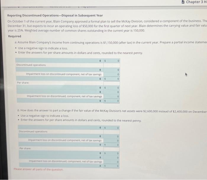 Solved Reporting Discontinued Operations-Disposal in | Chegg.com