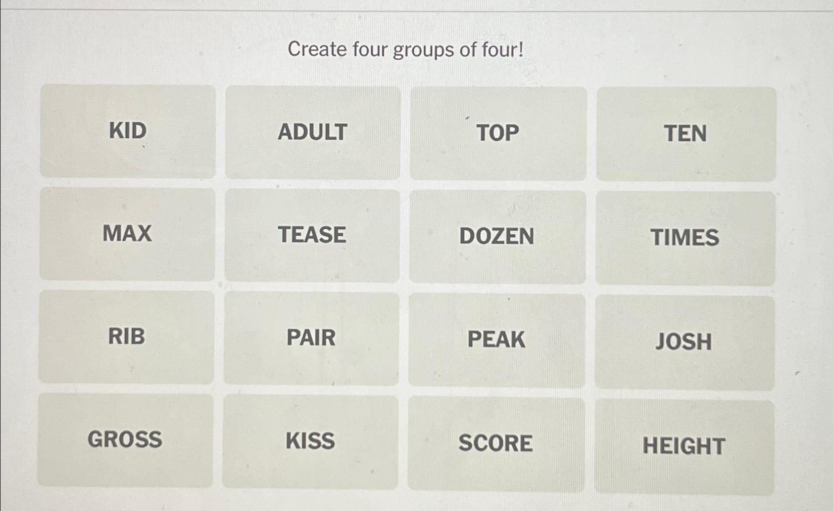 Can someone help with these groups of 4!? | Chegg.com