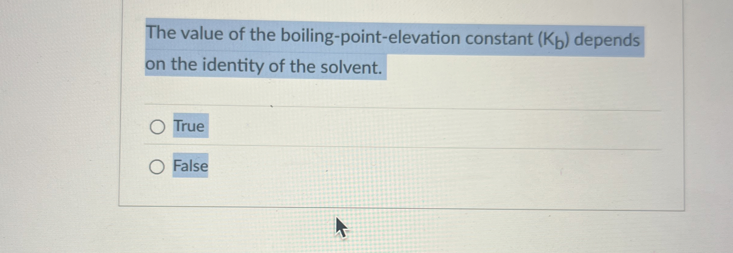 Solved The value of the boiling-point-elevation constant | Chegg.com